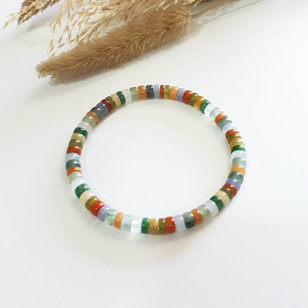 Multi-colours Jadeite “The Rainbow” Beads Bracelet (JAC003388) – LI ...