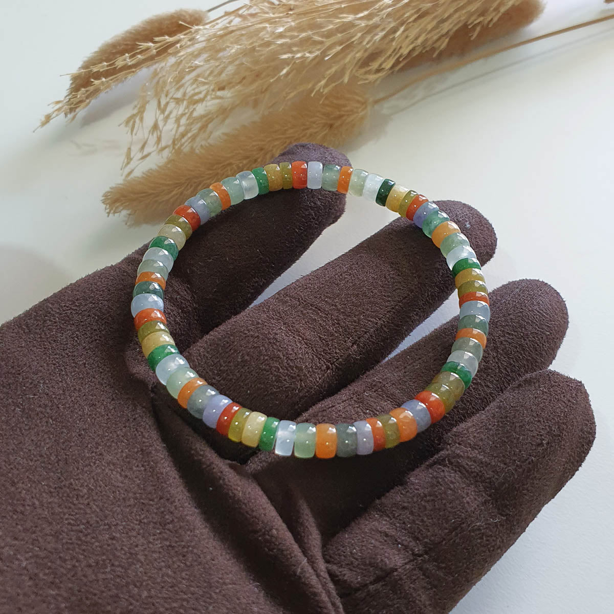 Multi-colours Jadeite “The Rainbow” Beads Bracelet (JAC003388) – LI ...